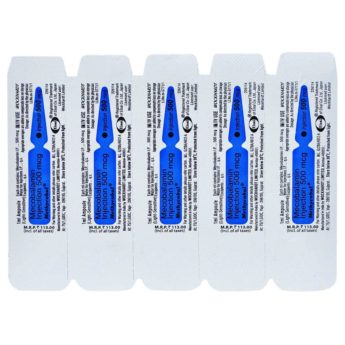 Methycobal 500 MCG Injection 5 x 1 ml | Uses, Side Effects, Price ...
