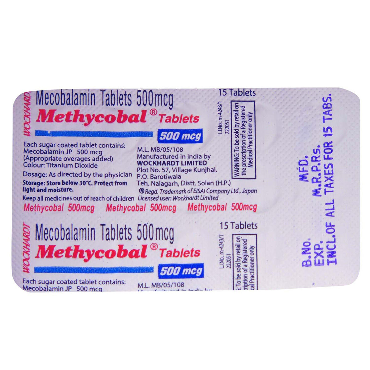 Methycobal Tablet 15's Price, Uses, Side Effects, Composition - Apollo ...