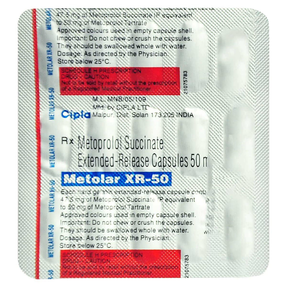 Metolar XR-50 Capsule 15's Price, Uses, Side Effects, Composition ...