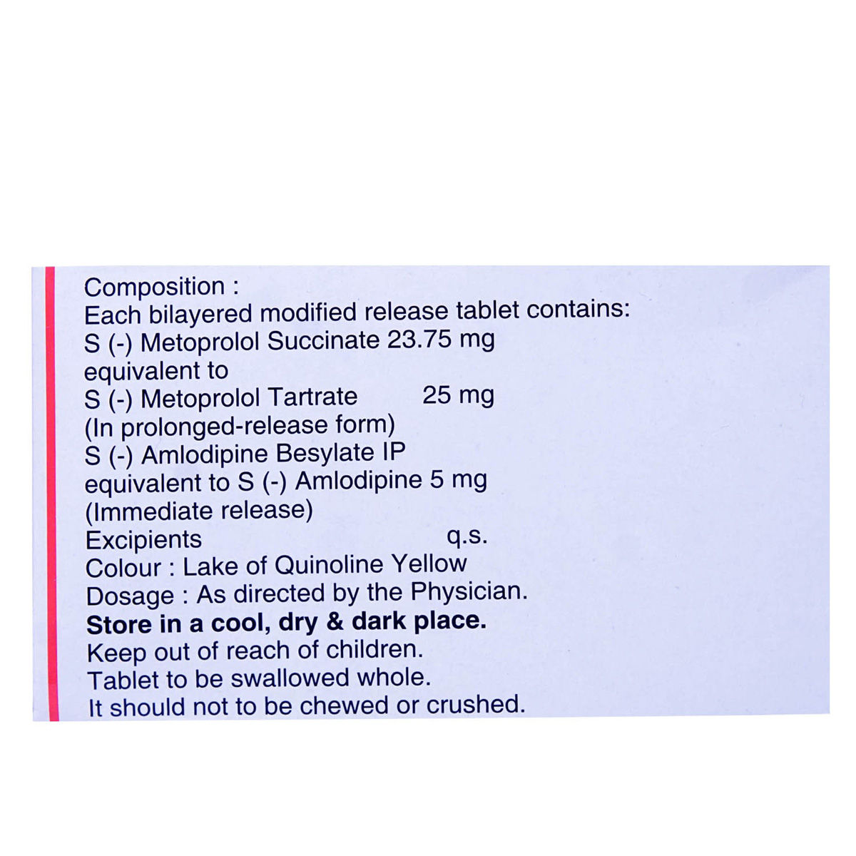 Metpure AM 5 Tablet 10's Price, Uses, Side Effects, Composition ...
