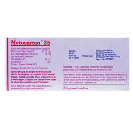 Metosartan 25 Tablet | Uses, Side Effects, Price | Apollo Pharmacy