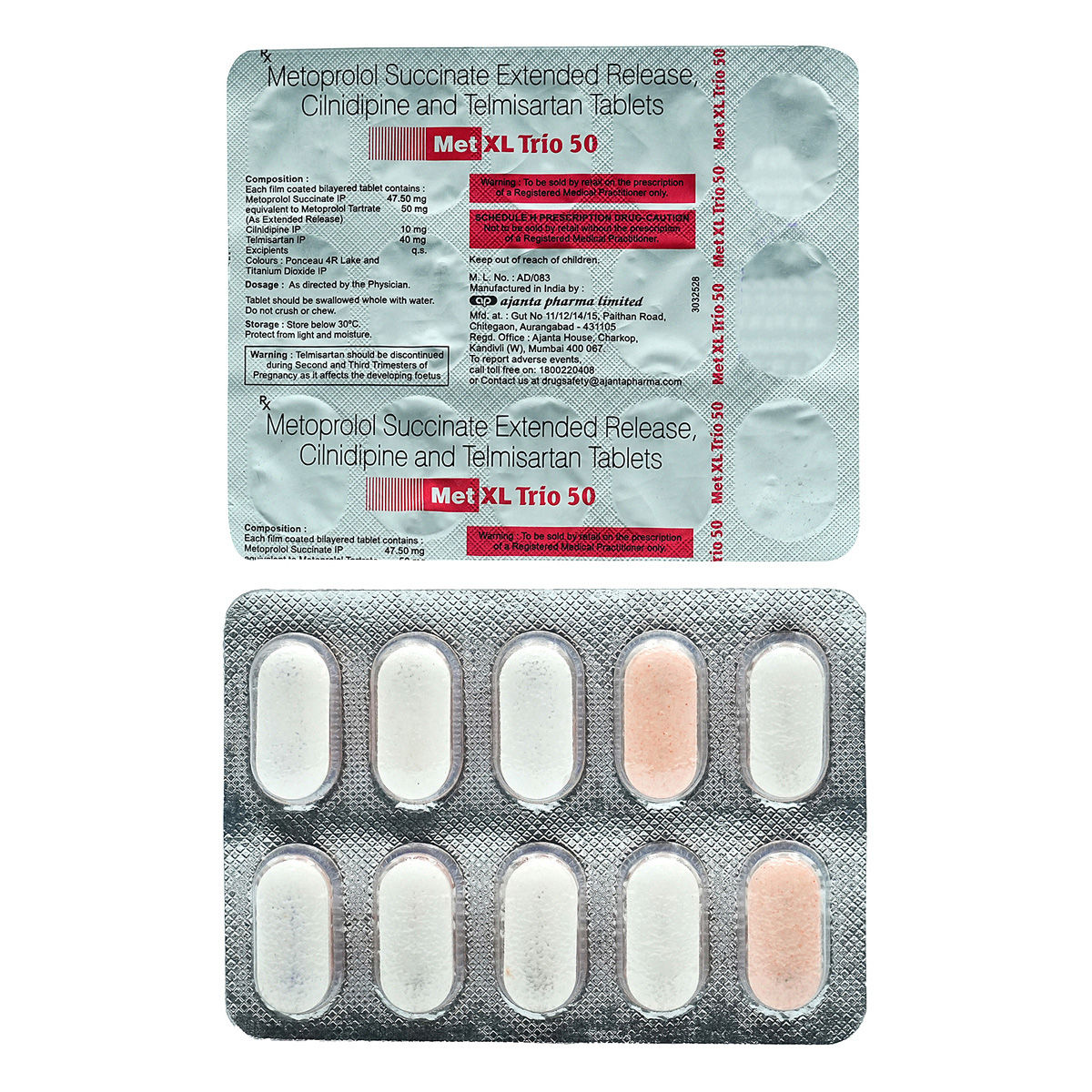 Met XL Trio 50 Tablet | Uses, Side Effects, Price | Apollo Pharmacy