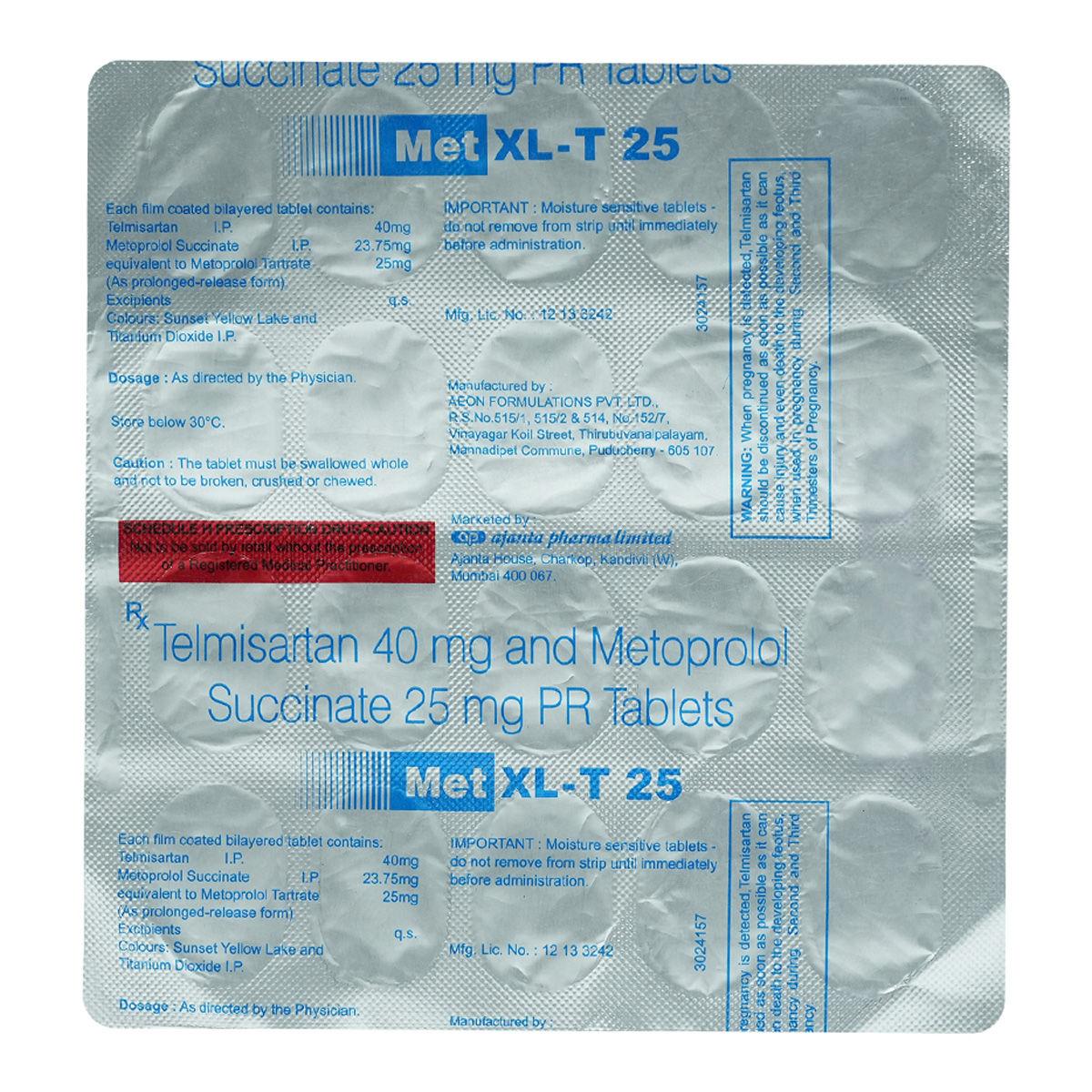Met XL-T 25 Tablets | Uses, Side Effects, Price | Apollo Pharmacy