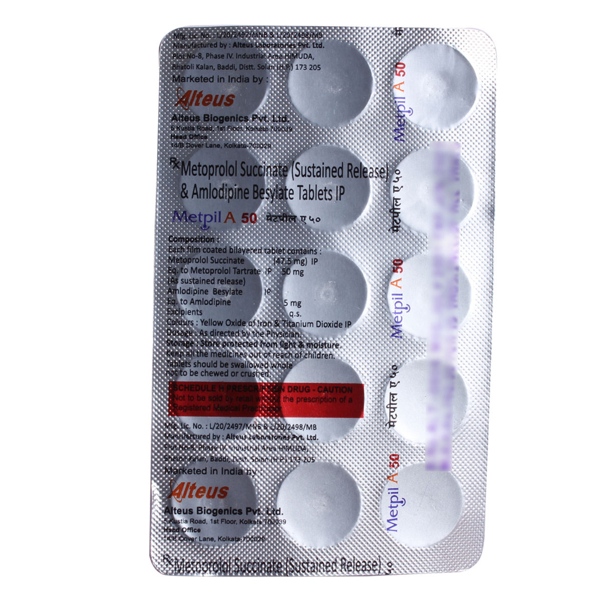 Metpil A 50 Tablet 15's Price, Uses, Side Effects, Composition - Apollo ...