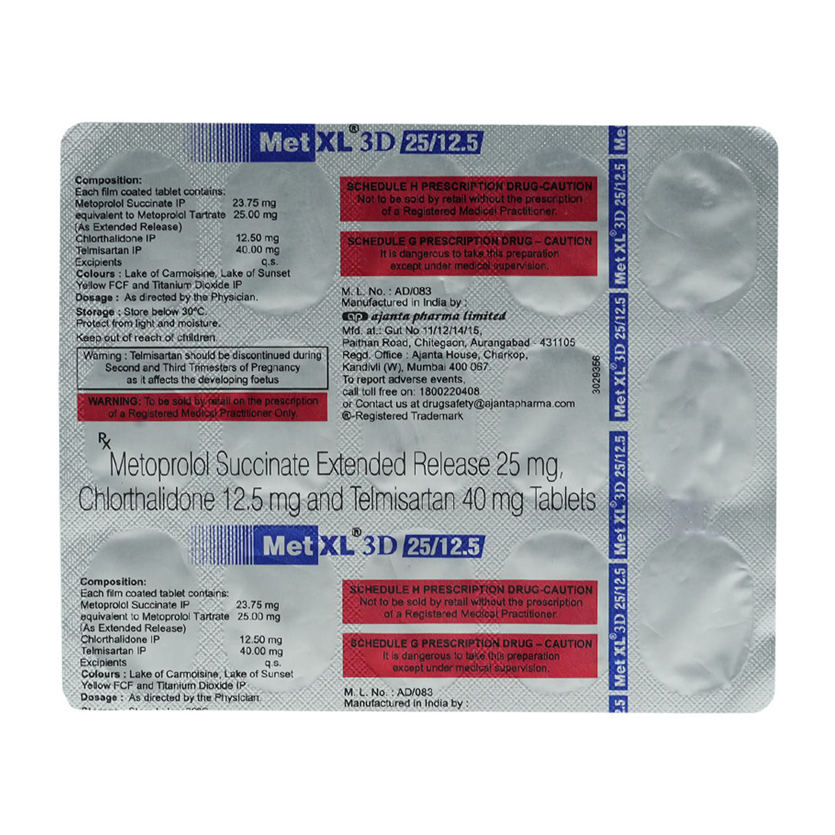 Met XL 3D 25 mg/12.5 mg Tablet | Uses, Side Effects, Price | Apollo ...
