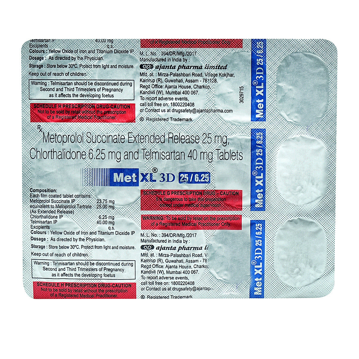 Met XL 3D 25 mg/6.25 mg Tablet | Uses, Side Effects, Price | Apollo ...