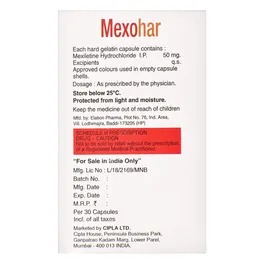 Mexohar 50 mg Capsule | Uses, Side Effects, Price | Apollo Pharmacy