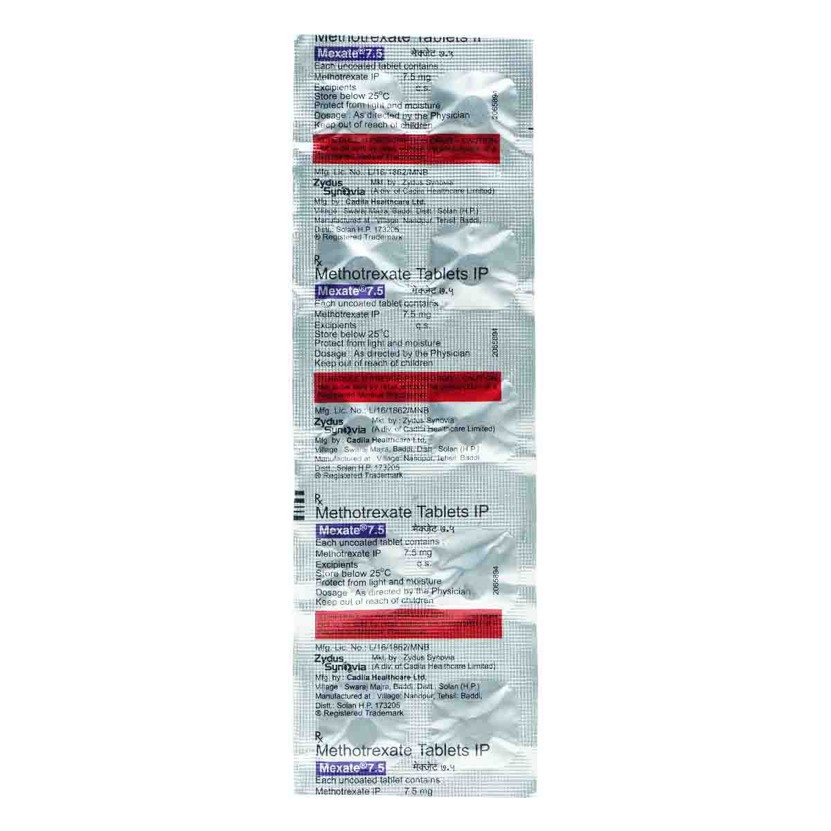 Mexate 7.5 mg Tablet 10's Price, Uses, Side Effects, Composition ...