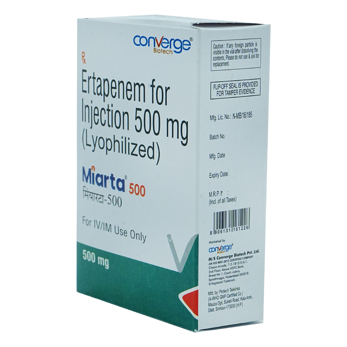 Miarta 500 mg Injection | Uses, Side Effects, Price | Apollo Pharmacy