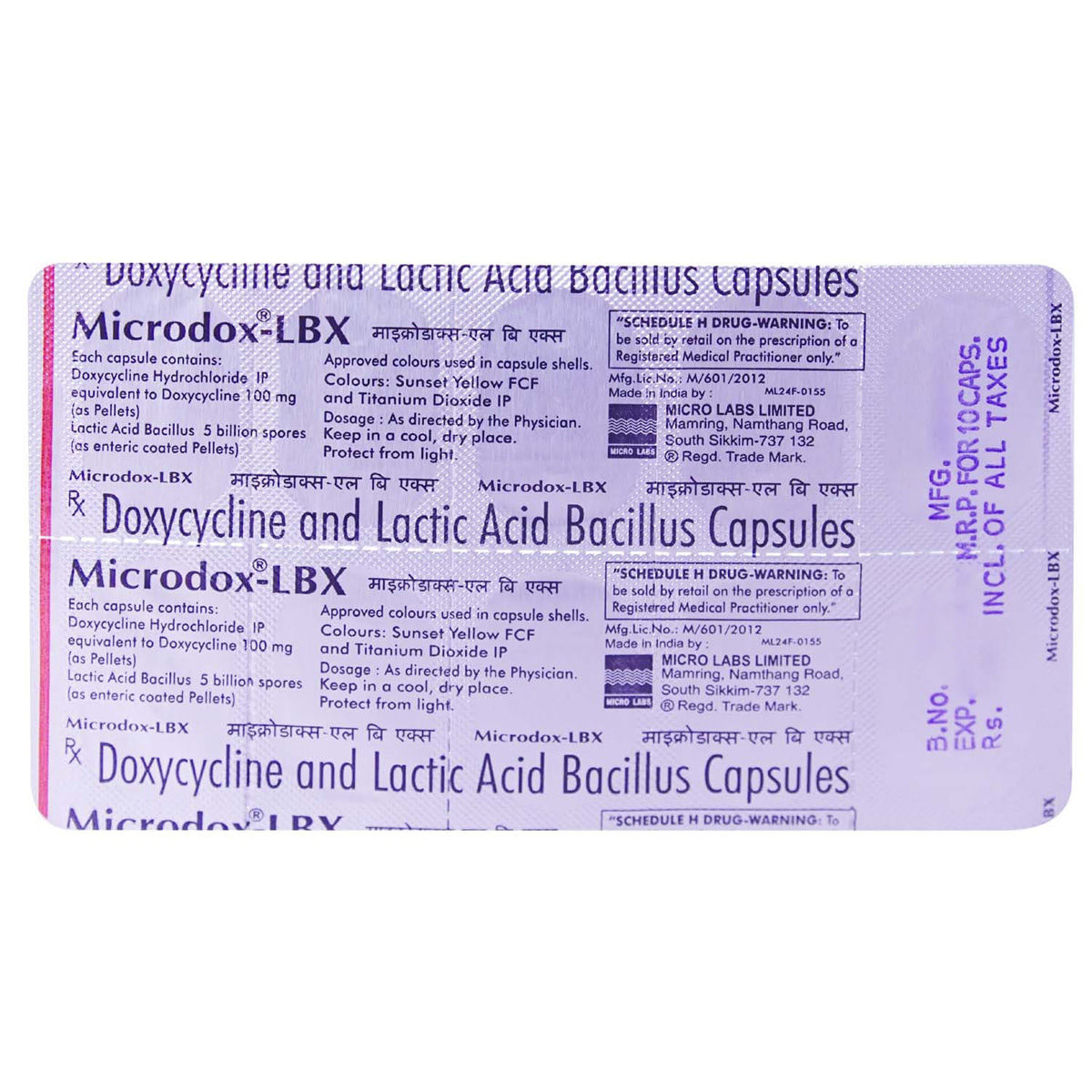 Microdox-LBX Capsule 10's Price, Uses, Side Effects, Composition ...