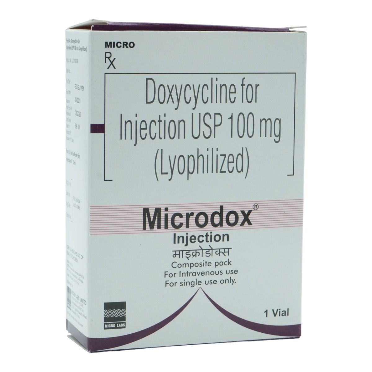 Microdox 100 mg Injection 1's Price, Uses, Side Effects, Composition ...