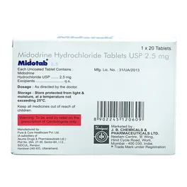 Midotab 2.5 Tablet | Uses, Side Effects, Price | Apollo Pharmacy
