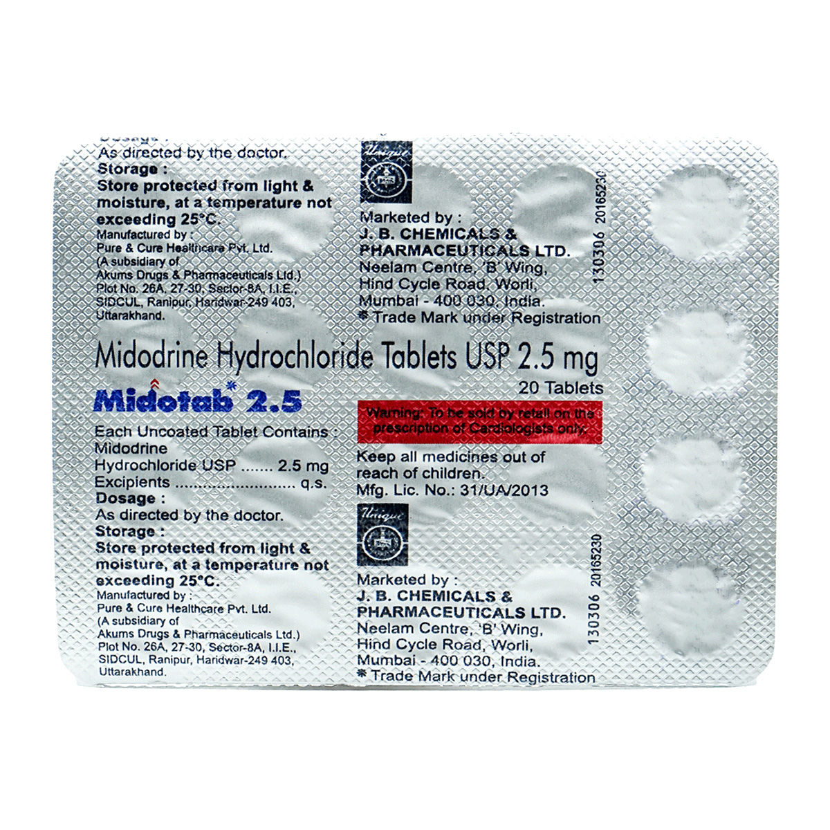 Midotab 2.5 Tablet 20's Price, Uses, Side Effects, Composition - Apollo ...