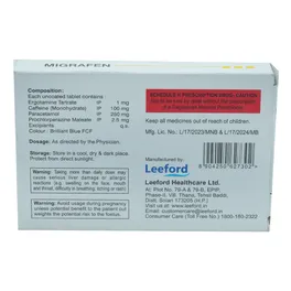 Migrafen Tablet | Uses, Side Effects, Price | Apollo Pharmacy
