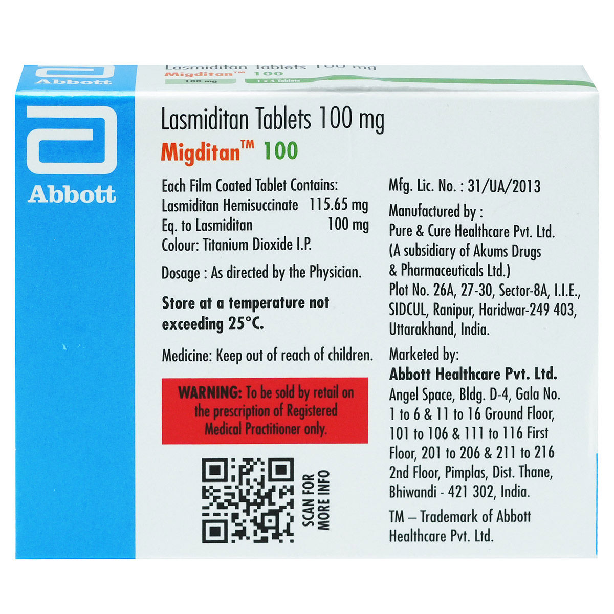 Migditan 100 Tablet 4's | Uses, Side Effects, Price | Apollo Pharmacy