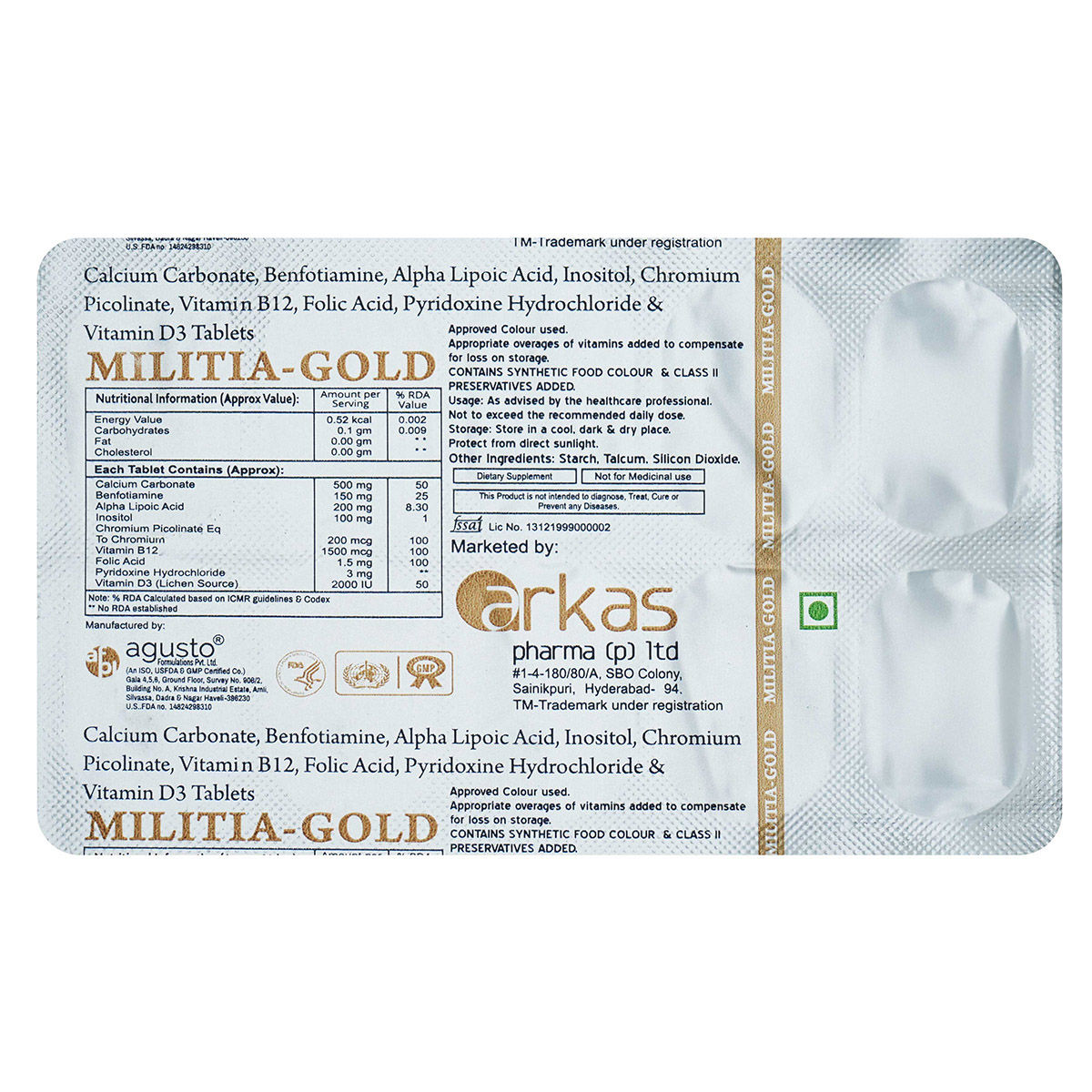 Buy Militia-Gold Tablet 10's | 19 Minutes Delivery | Apollo Pharmacy