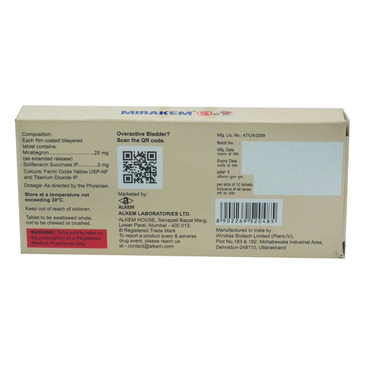 Mirakem S 25 Tab 10'S Price, Uses, Side Effects, Composition - Apollo ...