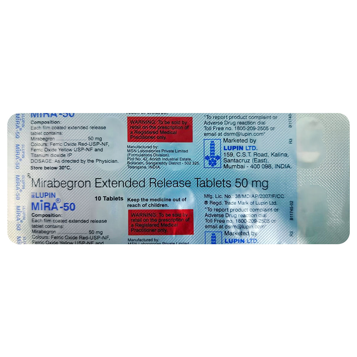 Mira-50 Tablet 10's | Uses, Side Effects, Price | Apollo Pharmacy