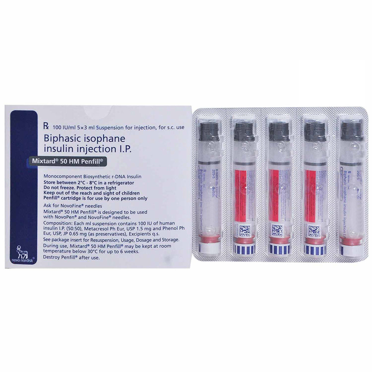 Mixtard 50 HM 100IU/ml Penfill 5 x 3 ml Price, Uses, Side Effects ...