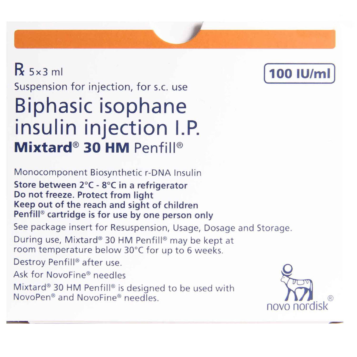 Mixtard 30 HM 100IU/ml Penfill 3 ml | Uses, Side Effects, Price ...