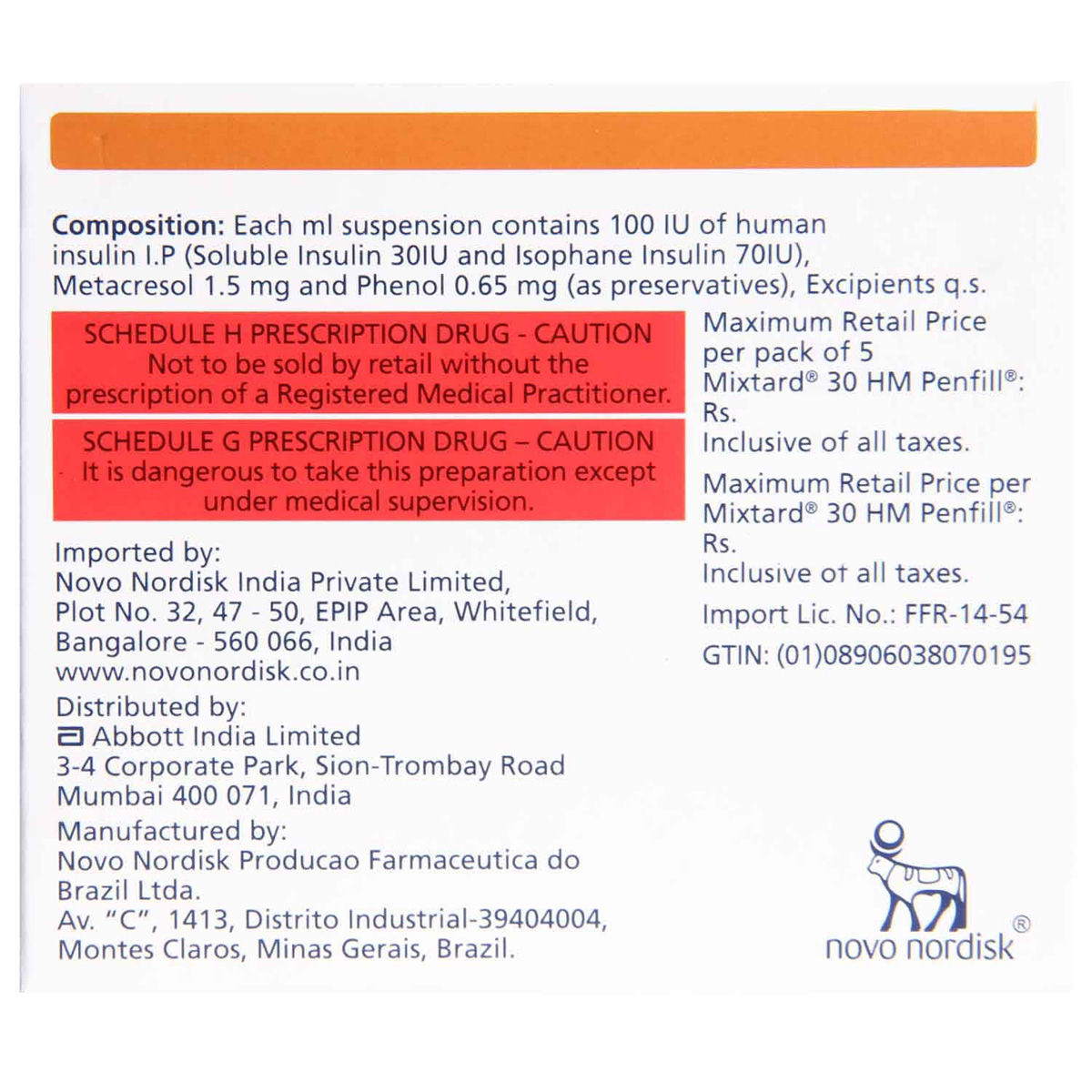 Mixtard 30 HM 100IU/ml Penfill 3 ml Price, Uses, Side Effects ...
