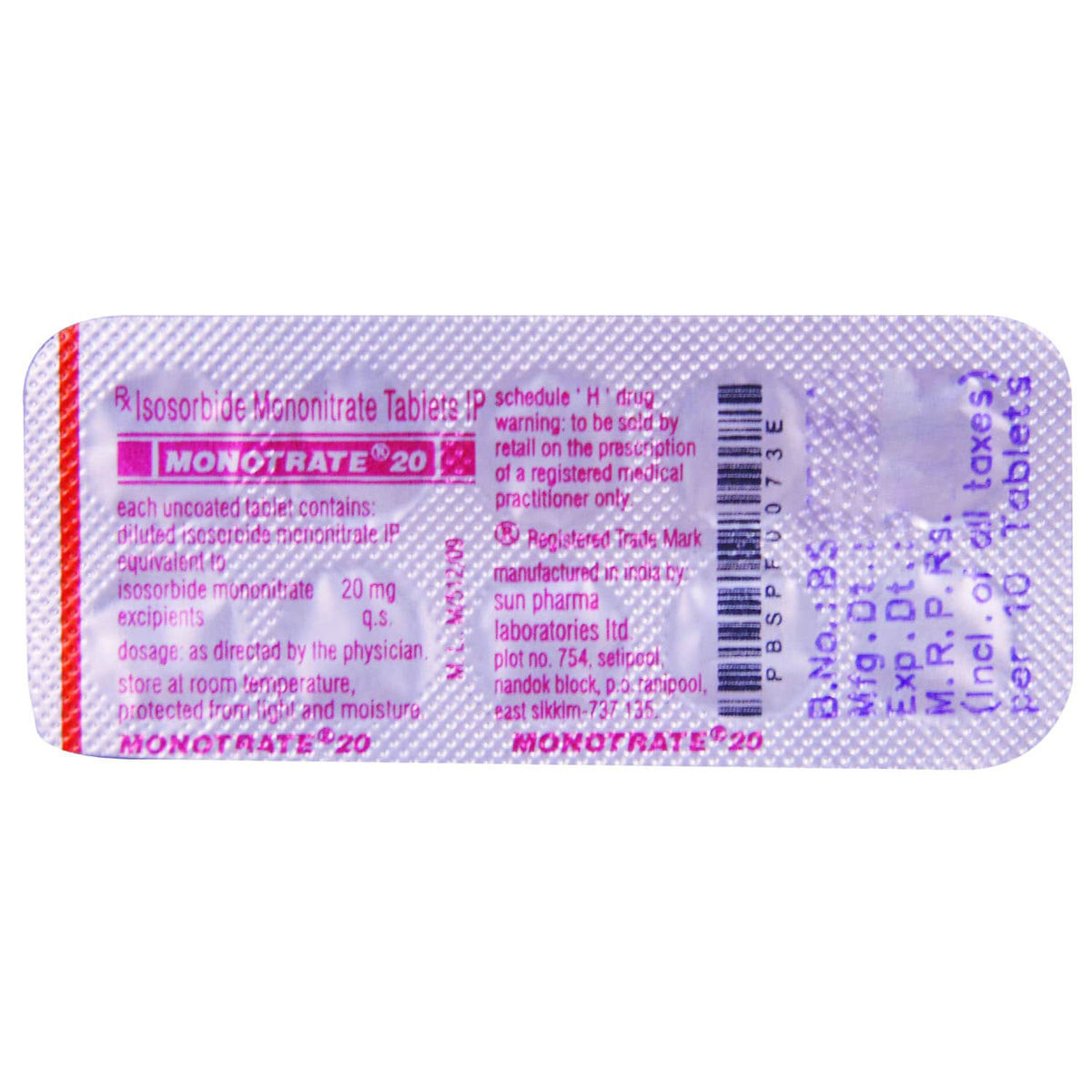 Monotrate 20 Tablet 10's Price, Uses, Side Effects, Composition ...