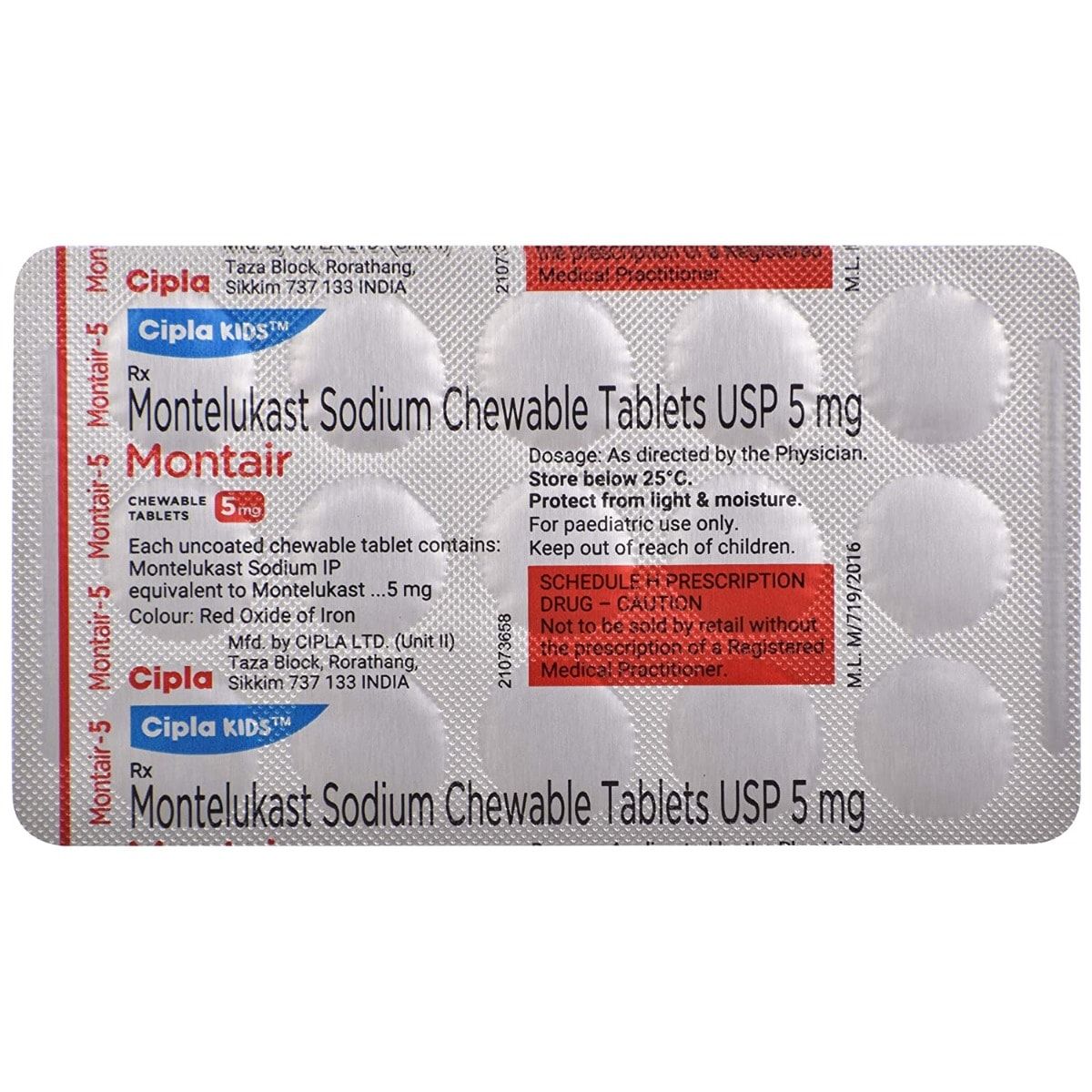 Montair 5 mg Strawberry Flavour Chewable Tablet 15's Price, Uses, Side ...