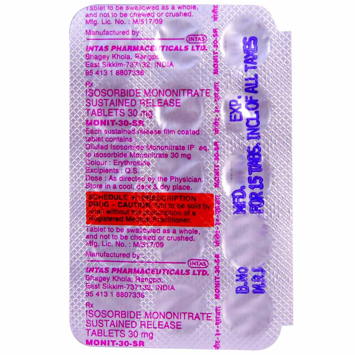 Monit-30-SR Tablet | Uses, Side Effects, Price | Apollo Pharmacy
