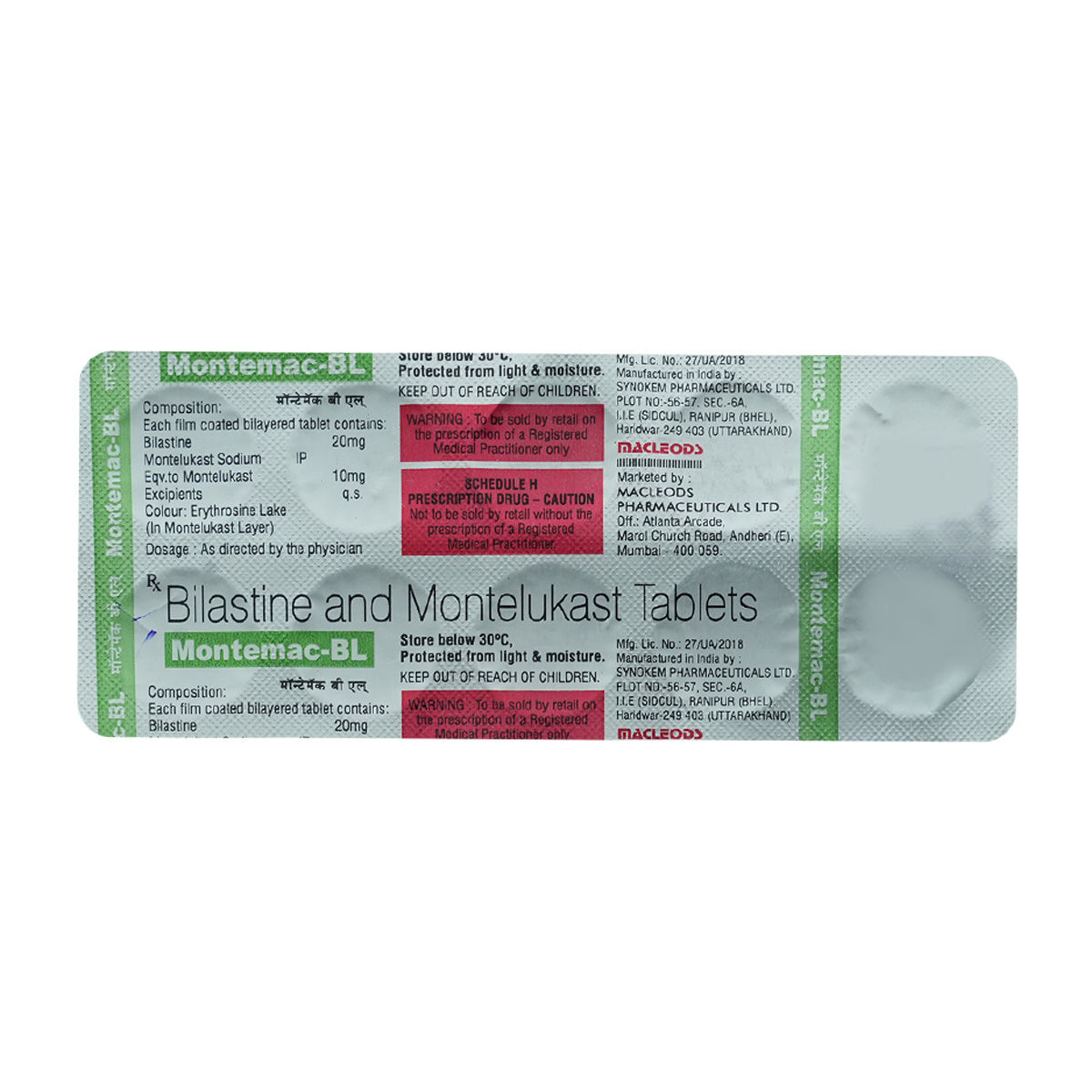 Montemac BL Tablet | Uses, Side Effects, Price | Apollo Pharmacy