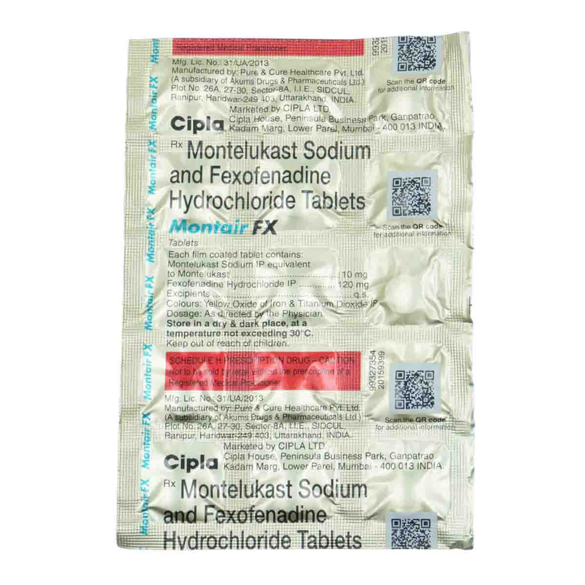 Montair FX Tablet | Uses, Side Effects, Price | Apollo Pharmacy