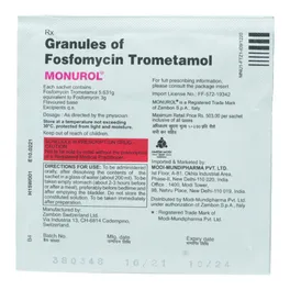 Monurol Granules 8 gm | Uses, Side Effects, Price | Apollo Pharmacy