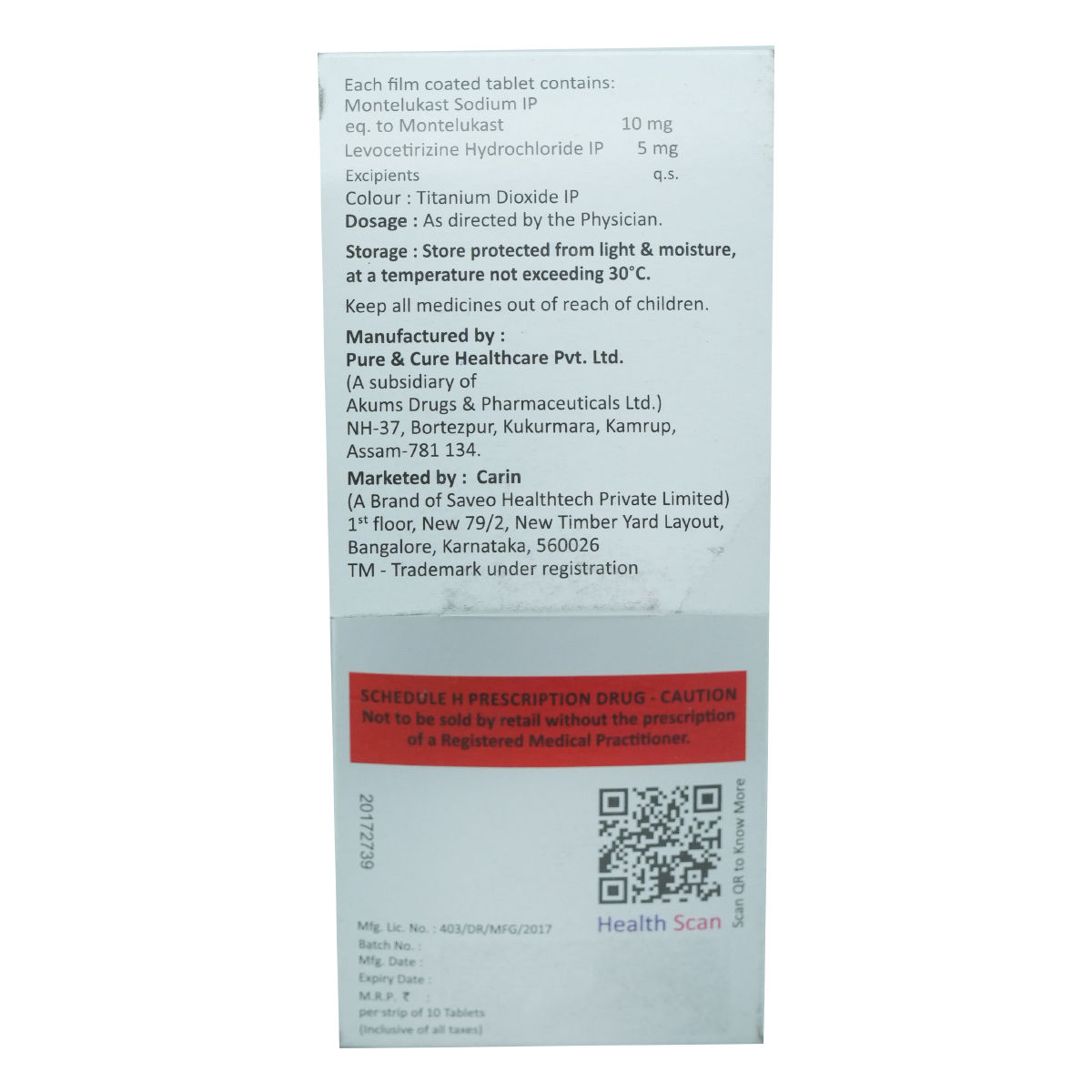 Montrin LC Tablet 10's Price, Uses, Side Effects, Composition - Apollo ...