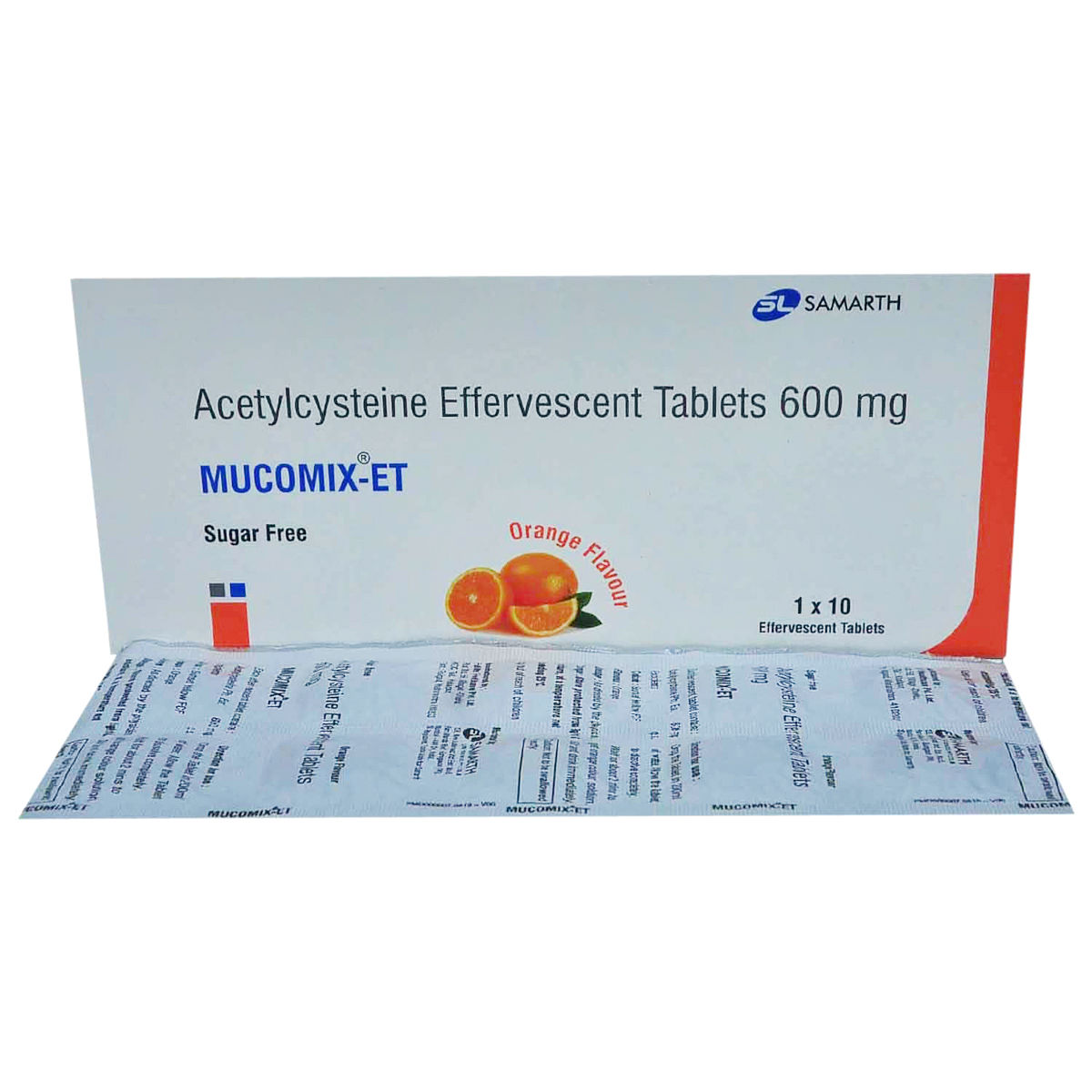 Mucomix ET Effervescent Orange Sugar Free Tablet 10's Price, Uses, Side ...
