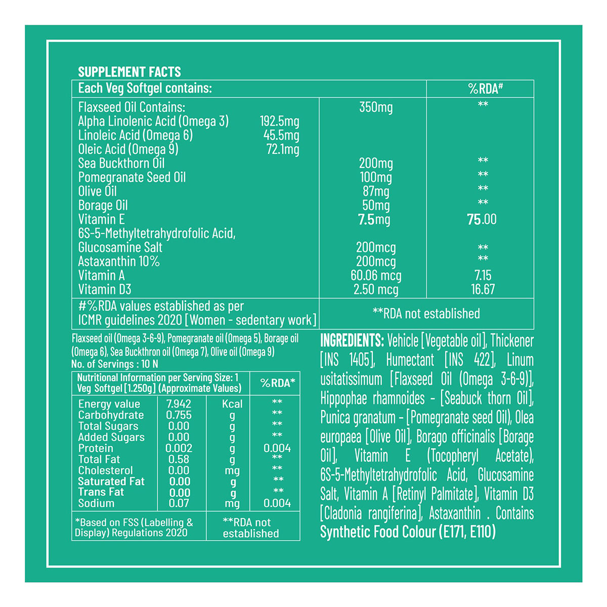 Multi Omega Veg Softgel Capsule 10's Price, Uses, Side Effects ...