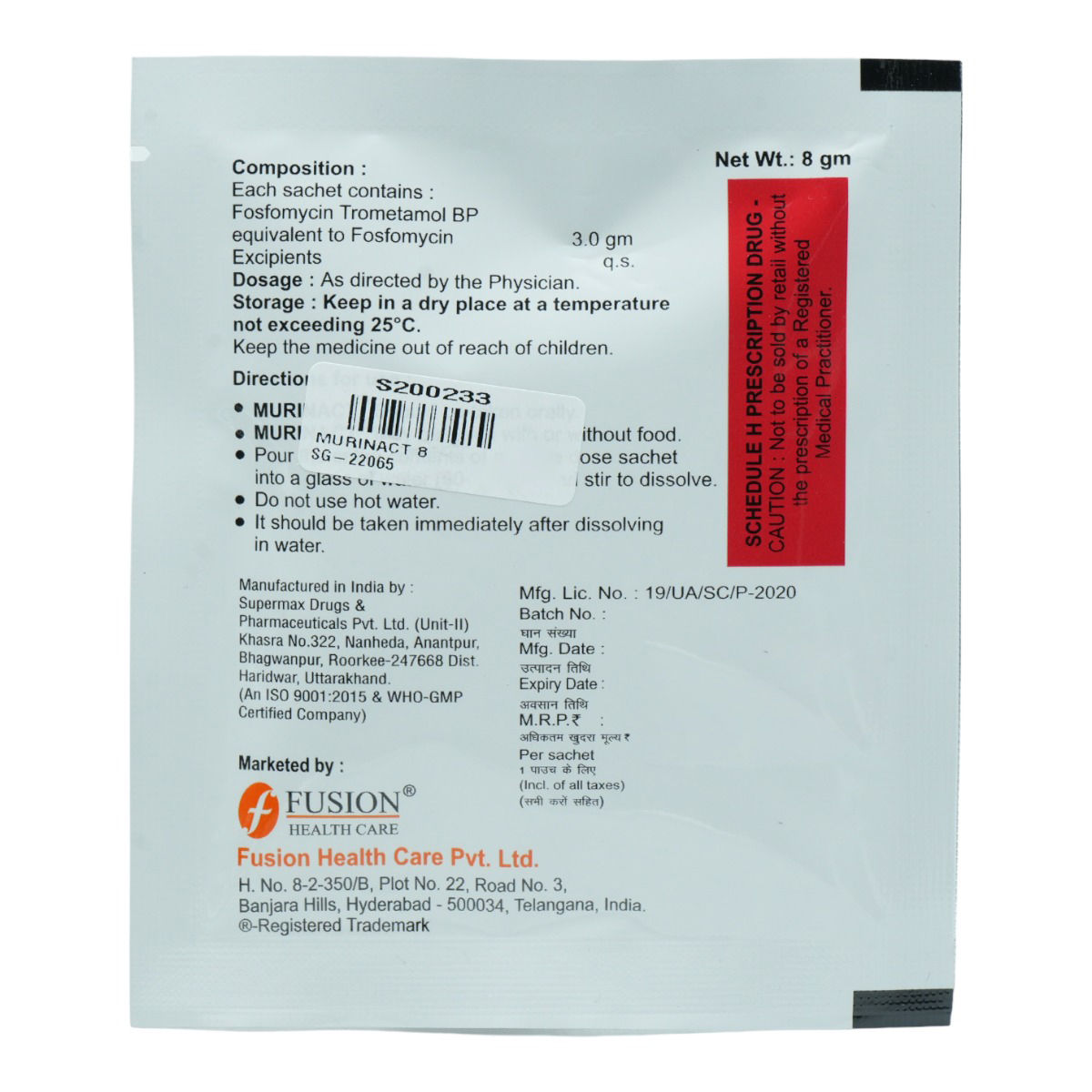 Murinact Sachet 8 gm Price, Uses, Side Effects, Composition - Apollo ...