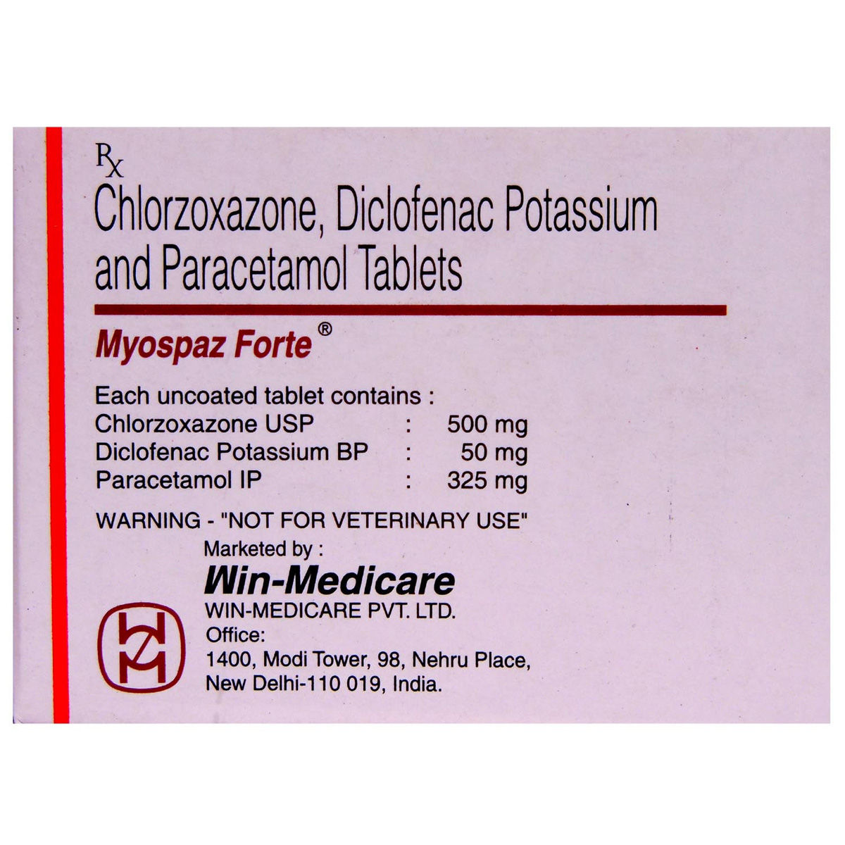 Myospaz Forte Tablet 10's Price, Uses, Side Effects, Composition ...