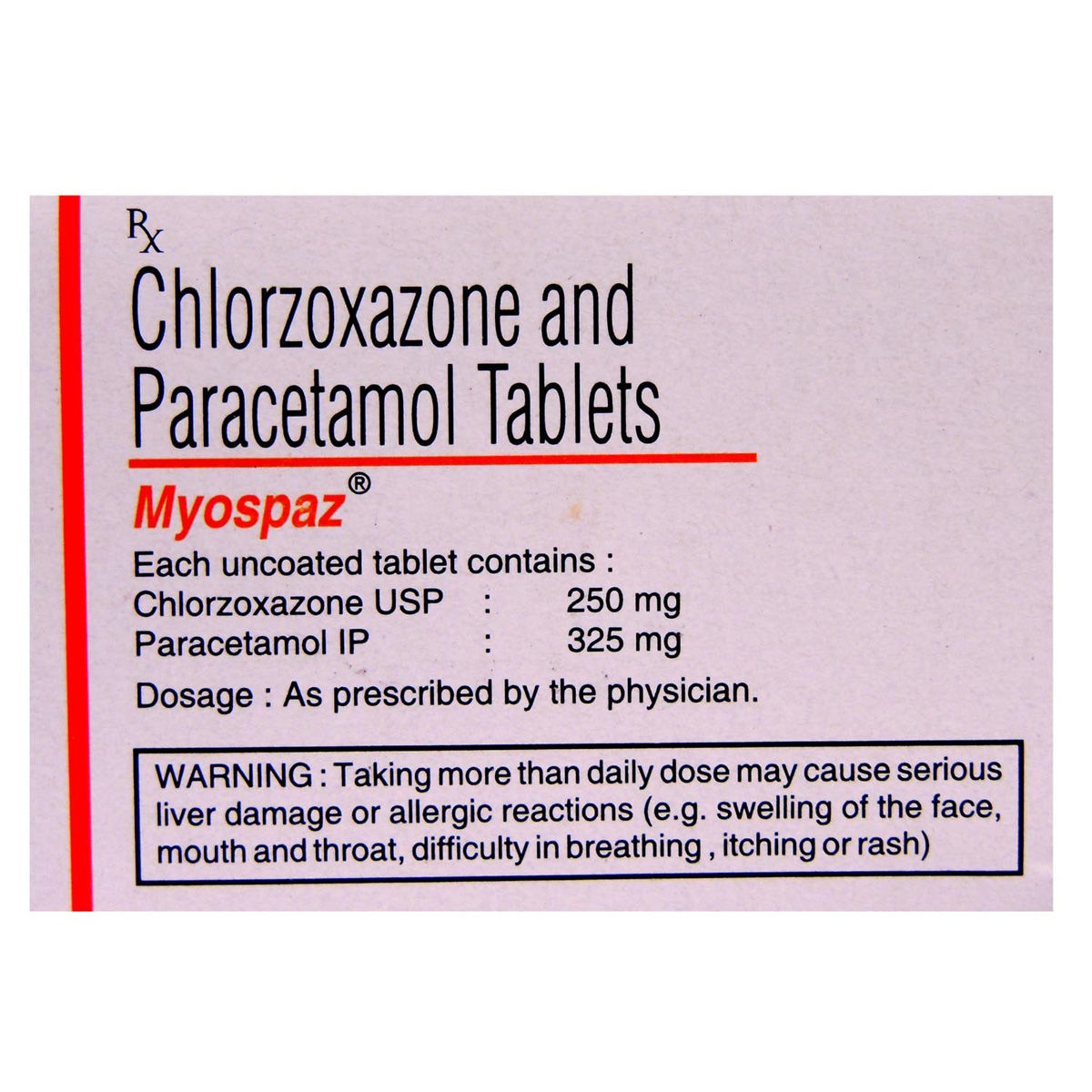 Myospaz Tablet | Uses, Side Effects, Price | Apollo Pharmacy