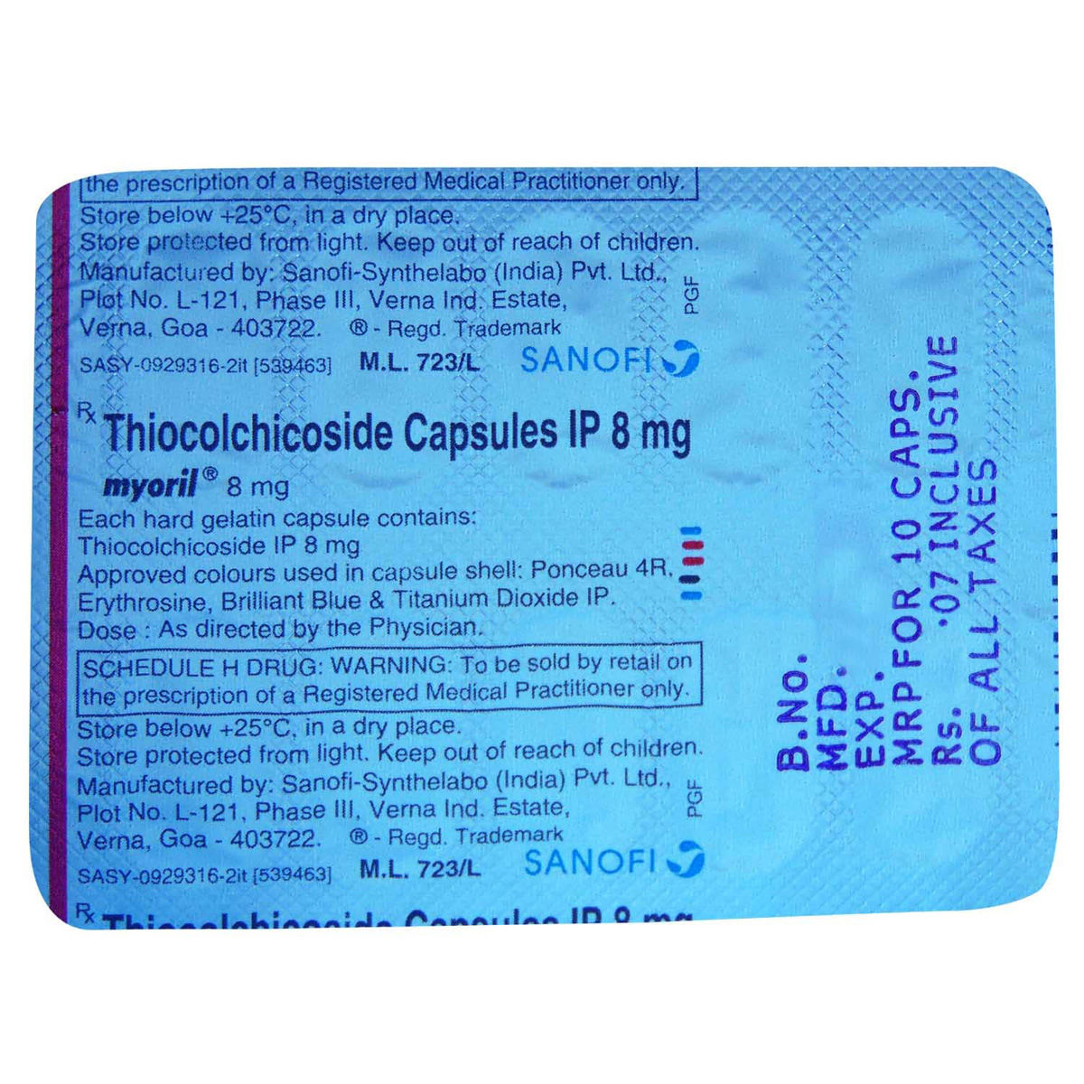 Myoril 8 mg Capsule | Uses, Side Effects, Price | Apollo Pharmacy