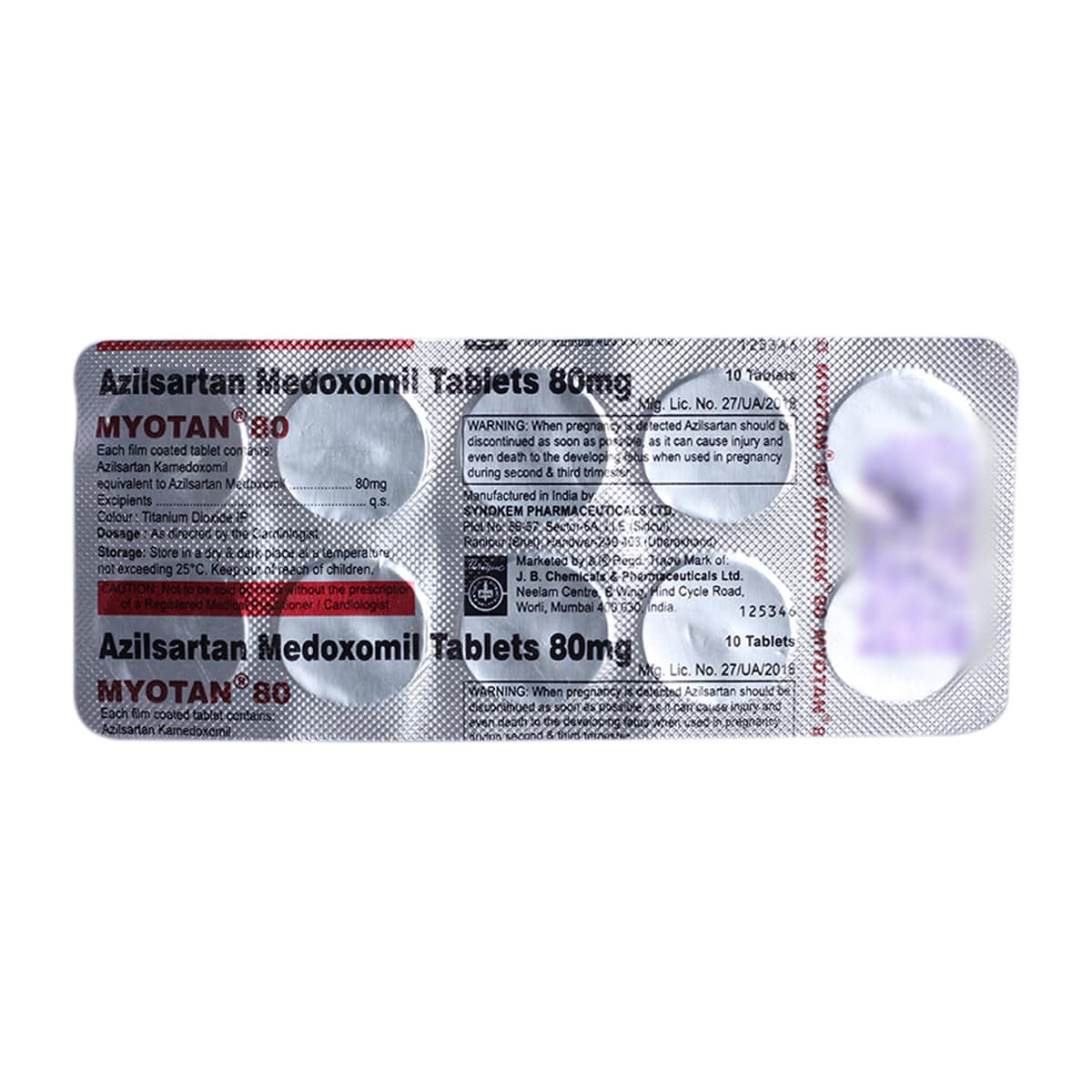 Myotan 80 Tablet | Uses, Side Effects, Price | Apollo Pharmacy