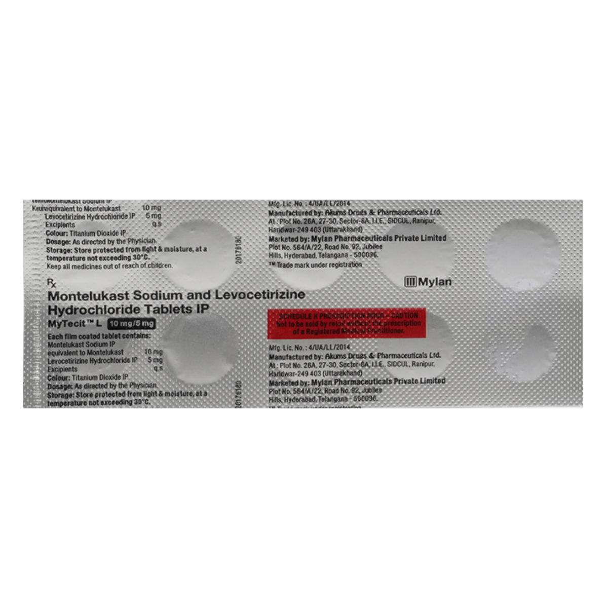 Mytecit L 10 mg/5 mg Tablet | Uses, Side Effects, Price | Apollo Pharmacy