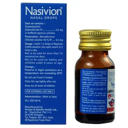 Nasivion Adult Nasal Drops | Uses, Side Effects, Price | Apollo Pharmacy