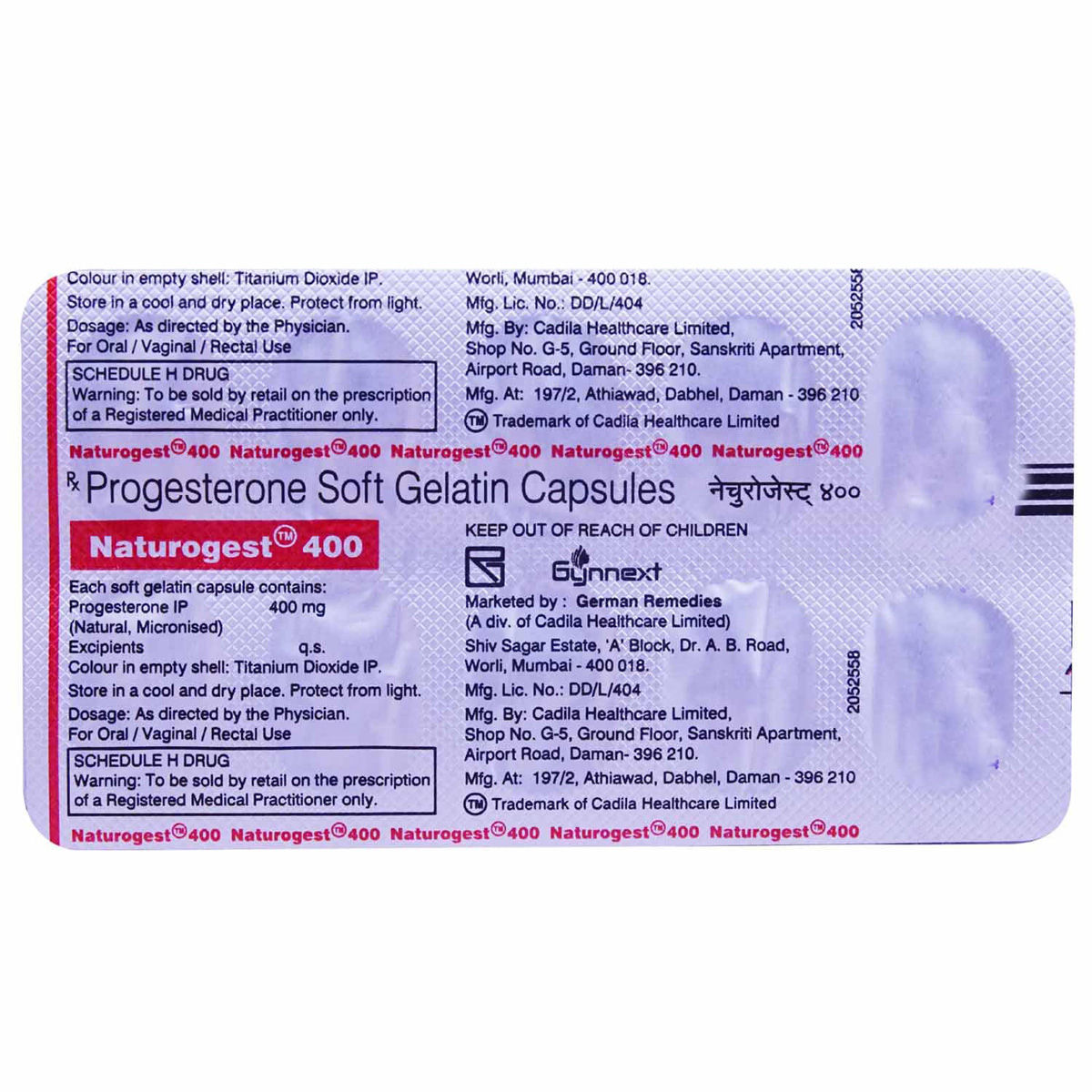 Naturogest 400 Capsule | Uses, Side Effects, Price | Apollo Pharmacy