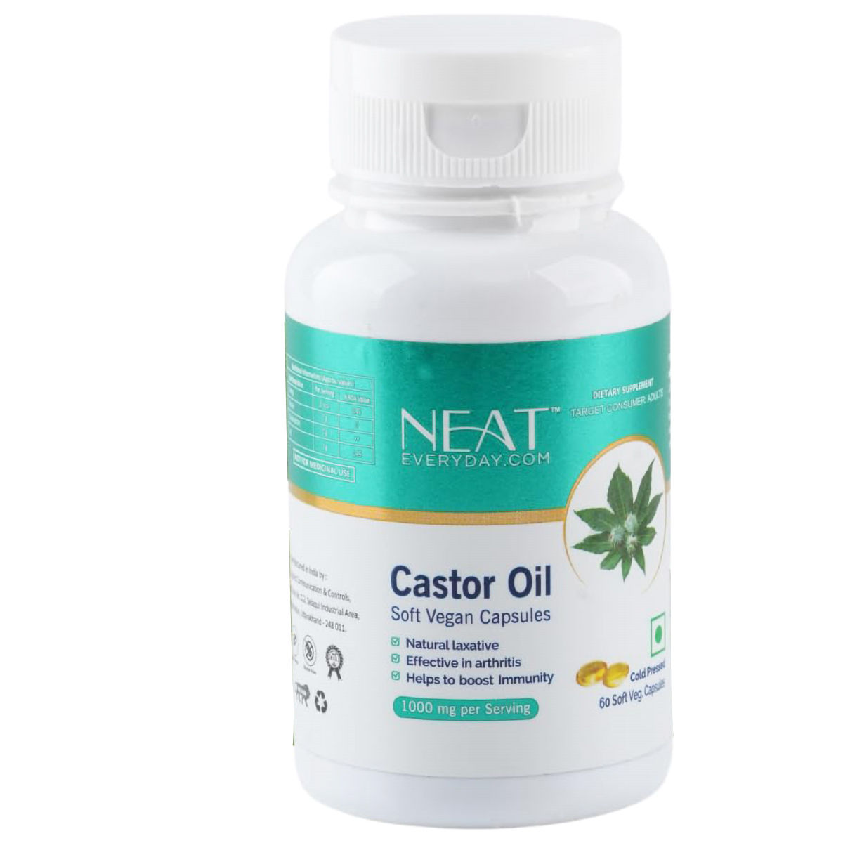 Buy Neat Castor Oil Soft Vegan Capsules, 60 Count | 19 Minutes Delivery ...