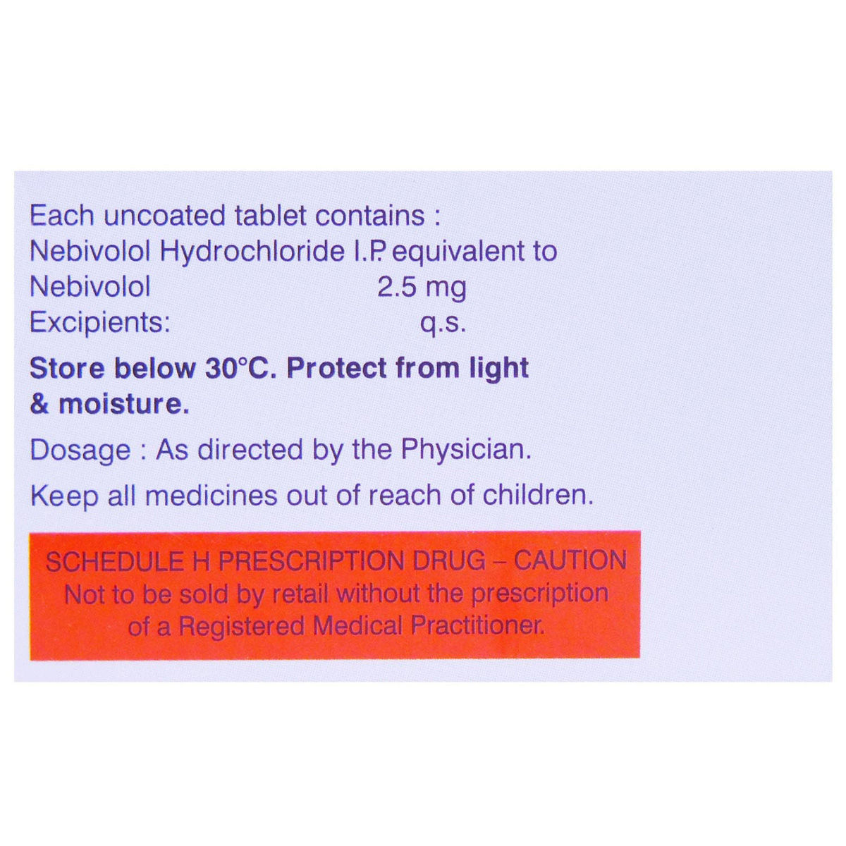 Nebistar 2.5 Tablet | Uses, Side Effects, Price | Apollo Pharmacy