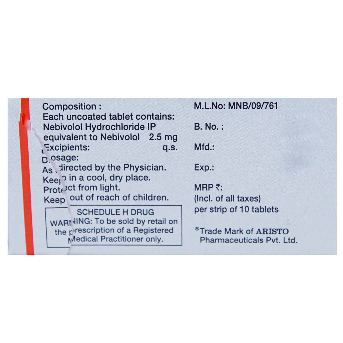 Nebi 2.5 Tablet | Uses, Side Effects, Price | Apollo Pharmacy