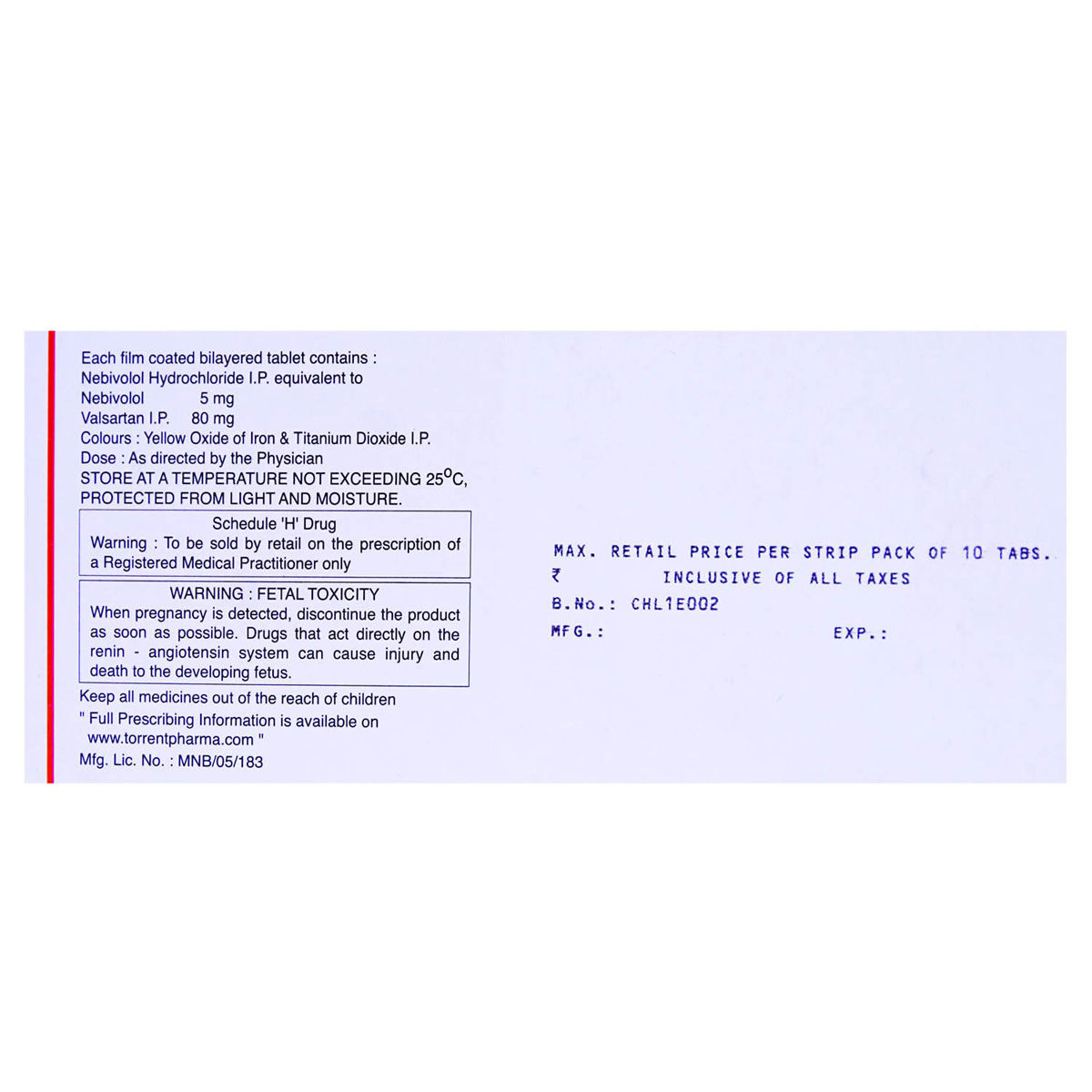 Nebicard-V Tablet 10's Price, Uses, Side Effects, Composition - Apollo Pharmacy