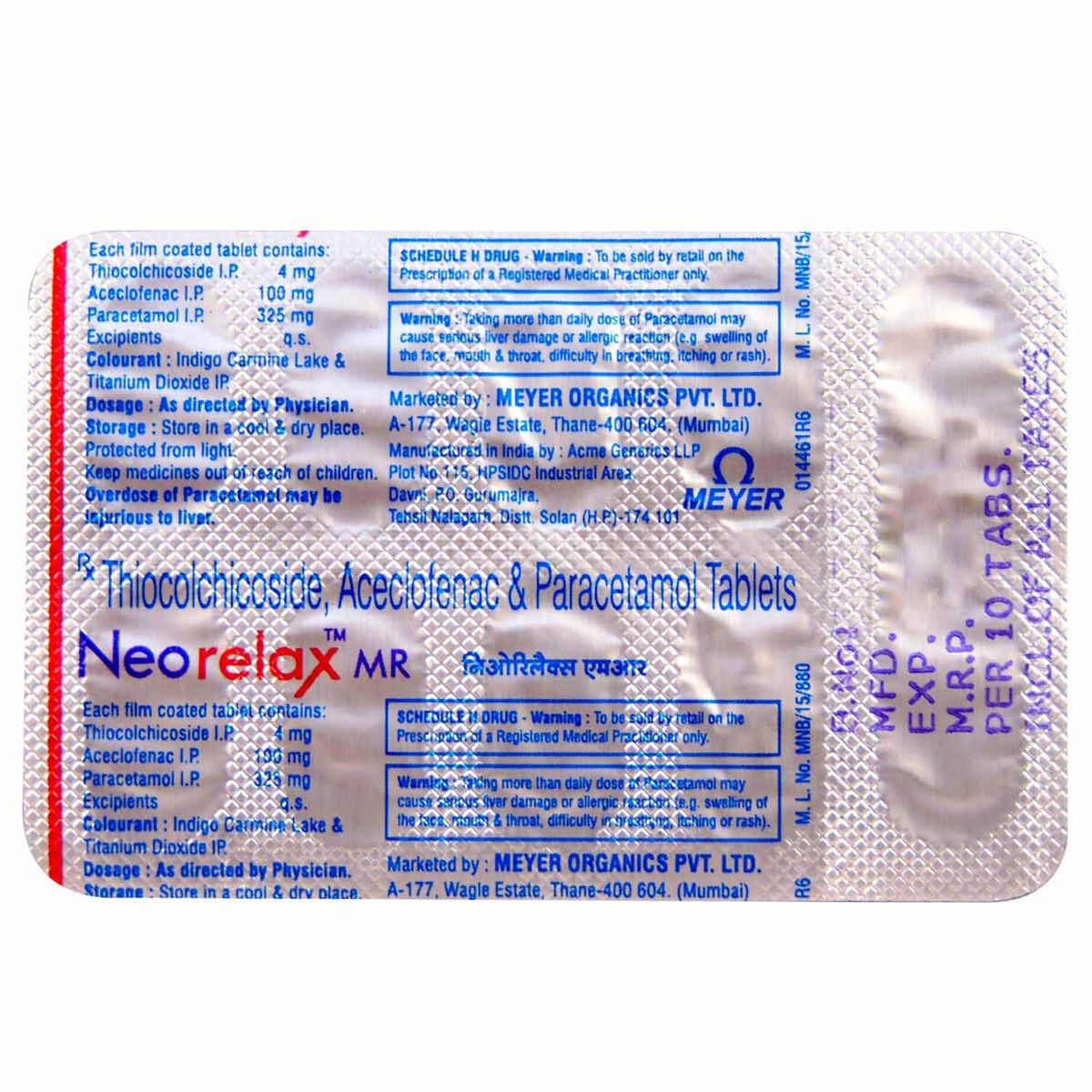 Neorelax MR Tablet 10's Price, Uses, Side Effects, Composition - Apollo ...