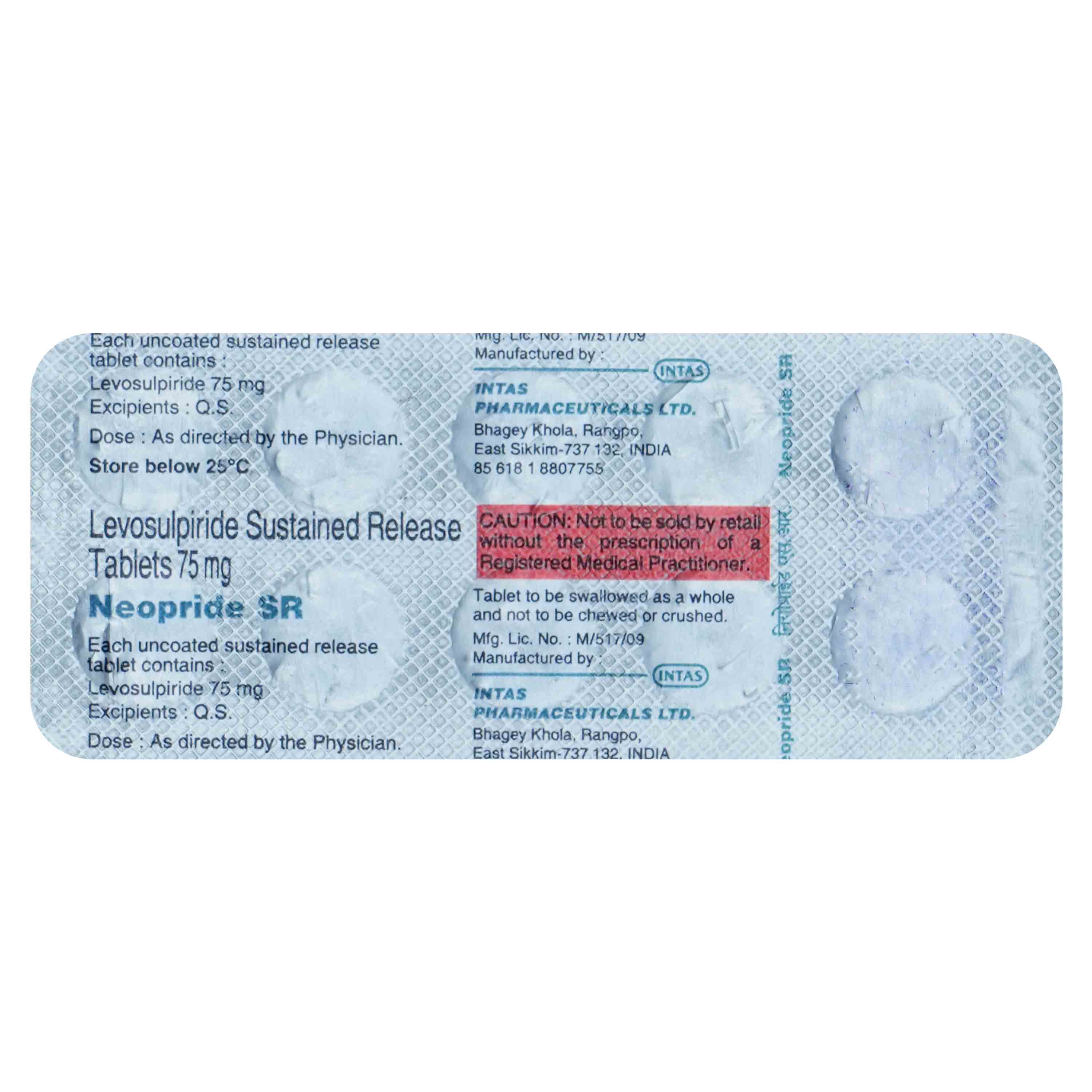 Neopride Sr Tablet | Uses, Side Effects, Price | Apollo Pharmacy
