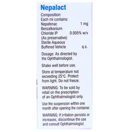Nepalact Eye Drops 5 ml | Uses, Side Effects, Price | Apollo Pharmacy