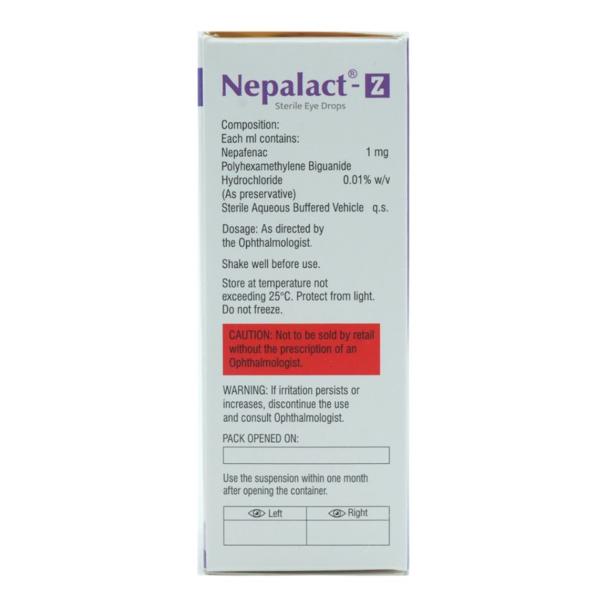 Nepalact-Z Sterile Eye Drops 5 ml Price, Uses, Side Effects ...